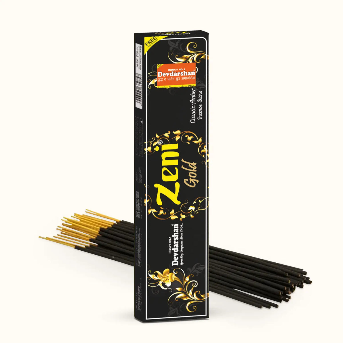 Shop Zeni Gold Incense Sticks (100g) – Premium Aroma – DevDarshan Overseas